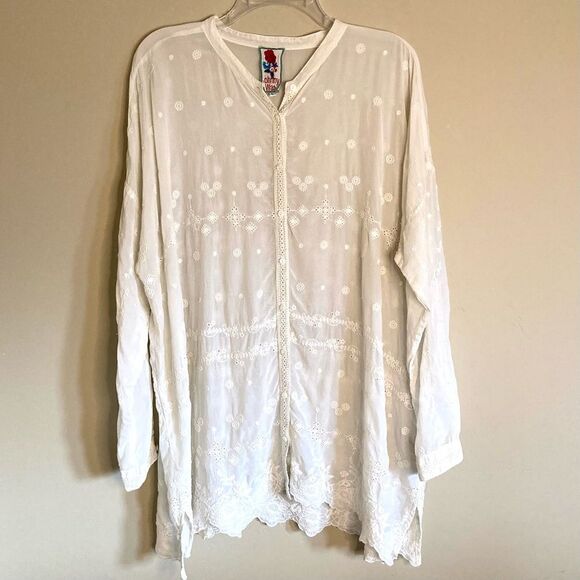 Johnny Was | Tops | Johnny Was Intricate Tonal Embroidered Lace Tunic ...